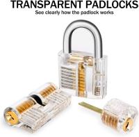 China Beginner Locksmith Tools Transparent Practice Lock For Learning Purposes,12 Pieces Of Black Locksmith Tools for sale