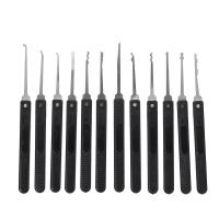 China Beginner Locksmith Tools Transparent Practice Lock For Learning Purposes,12 Pieces Of Black Locksmith Tools for sale
