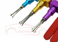 China Gold Six-Piece Locksmith Tools Set with Adjustable Cross-Shaped Lock Picking Tools Weighs 140g for sale