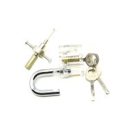 China Transparent Diamond Practice Padlock Metal Acrylic Practice Lock Pick Set For Beginners To Practice for sale