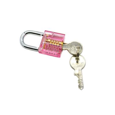 China Mini-version Transparent Pink Practice Lock Locksmith Tools for sale