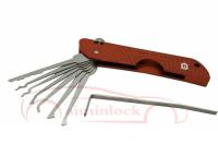 China High Quality Stainless Steel Foldable 7 in 1 Lock Picking Set Locksmith Tools (Red） for sale