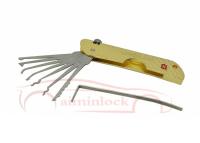 China Foldable 7 In 1 Lock Picking Set Locksmith Tools Haoshi Fold Locksmith Tools (Yellow） for sale