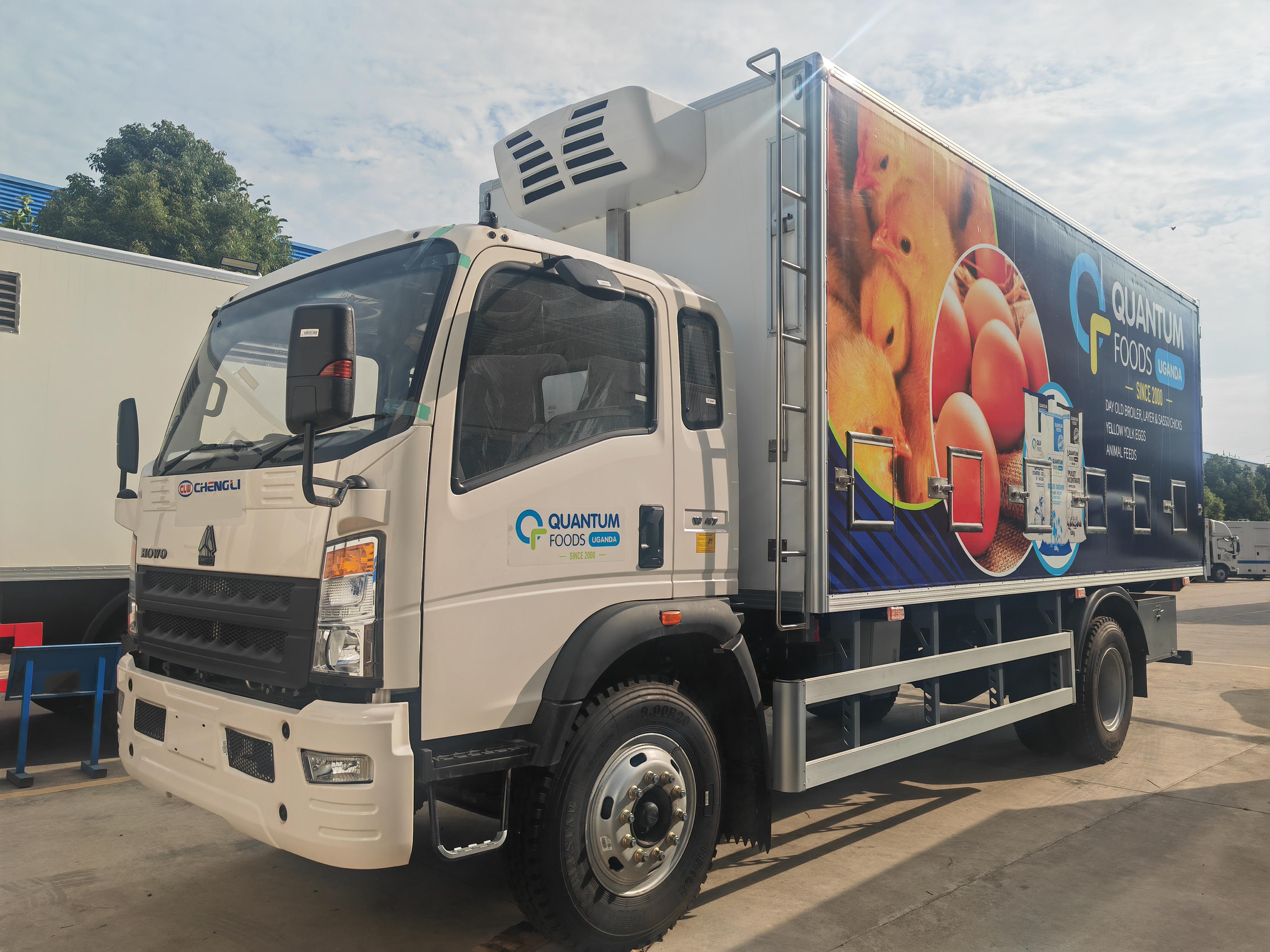 HOWO RHD day old chicken transport truck for Quantum Foods Uganda