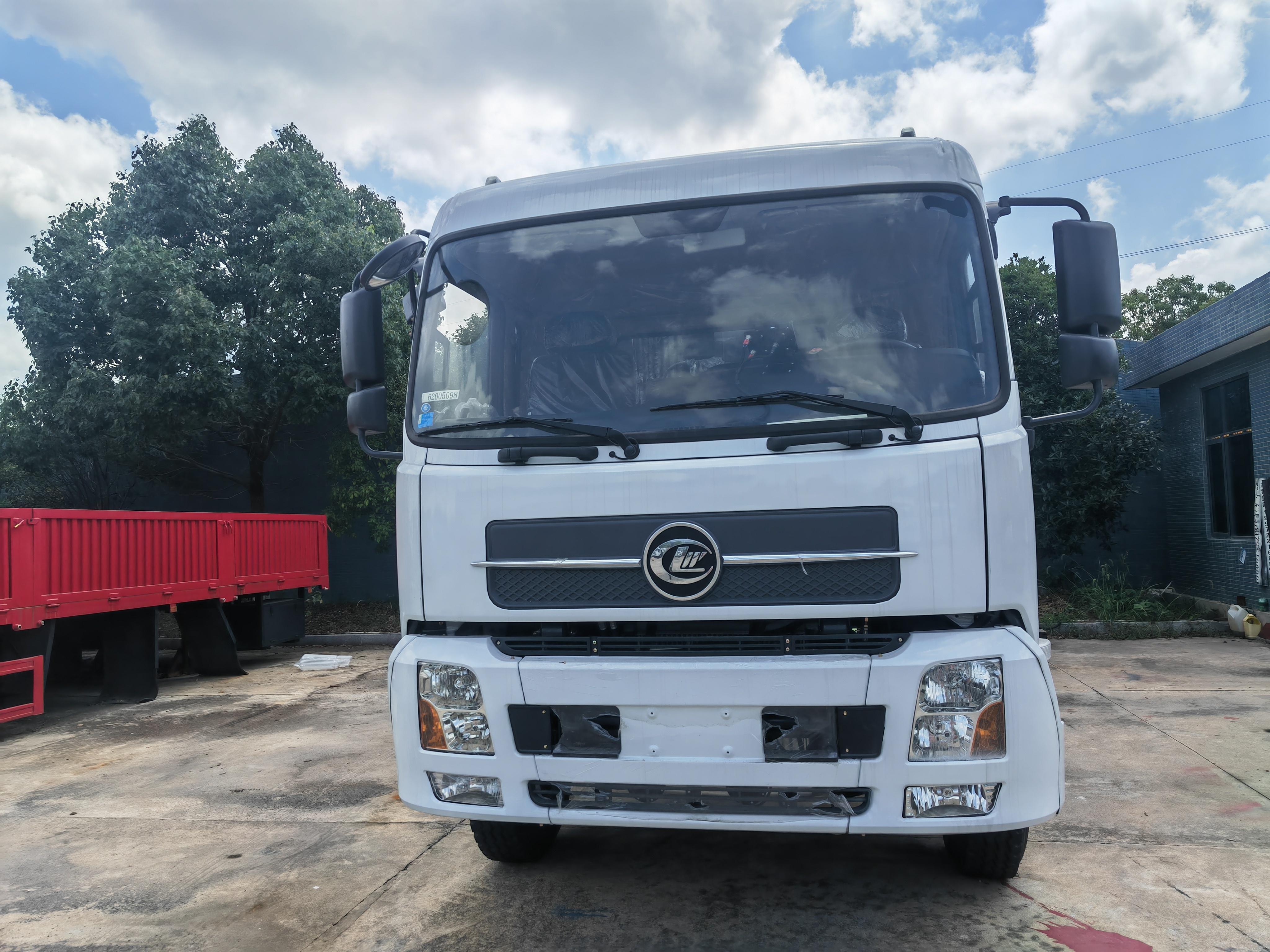 Front view of CLW brand compactor garbage truck manufactured by Chengli Special Automobile Co., Ltd.