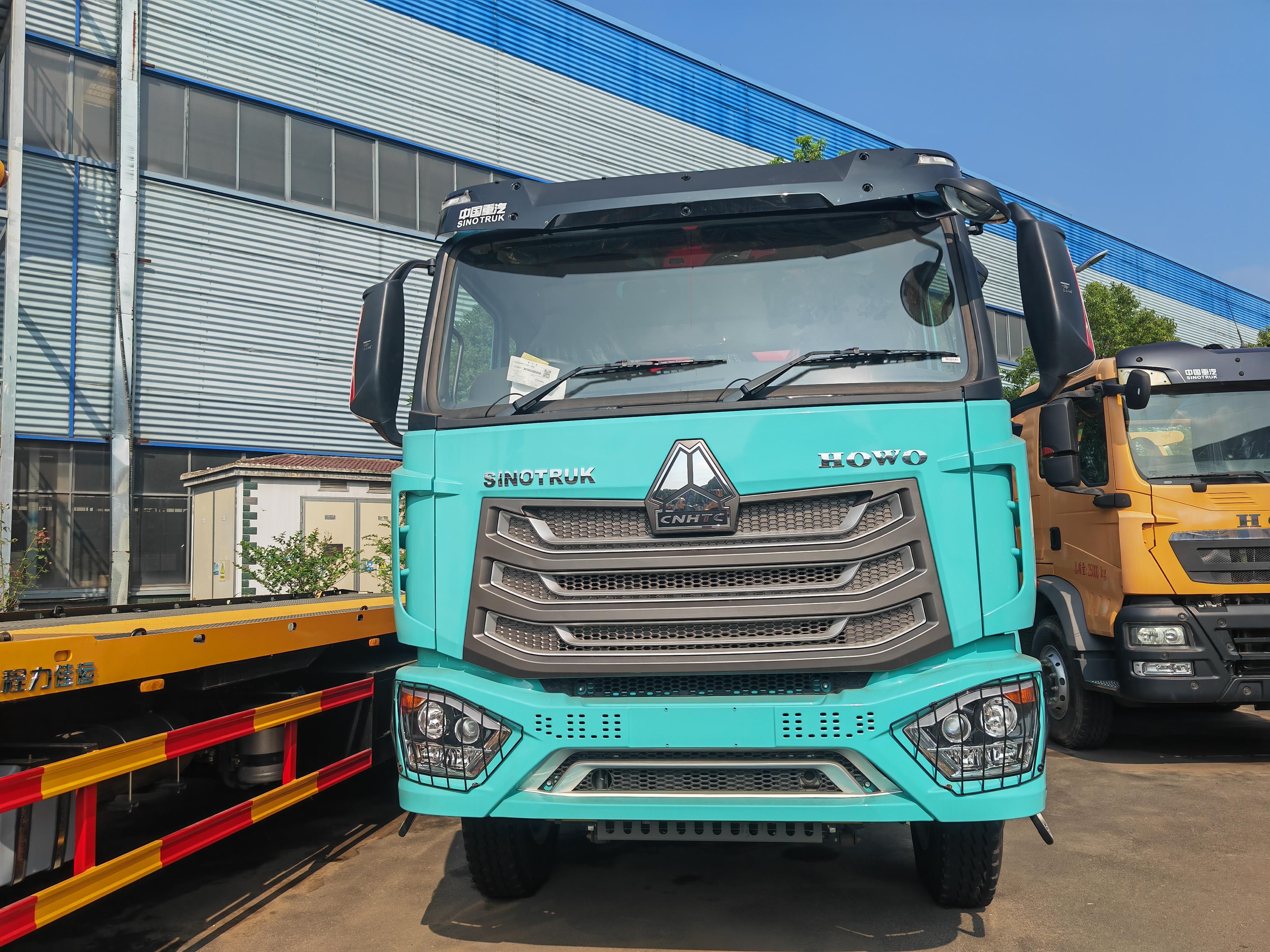 Front view of Sinotruk HOWO 6x4 heavy duty crane truck chassis
