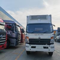 China HOWO ThermoKing Refrigerator Refrigerated Van Freezer Reefer Box Transport Food Cooling Truck for sale