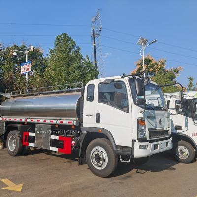 China HOWO Fresh Milk Water Transport Truck 10000L 20000L Stainless Steel Water Tanker for sale