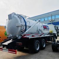 China Sinotruck HOWO 16000 Liter Fecal Suction Truck 400HP Vacuum Sewage Suction Tanker Truck for sale