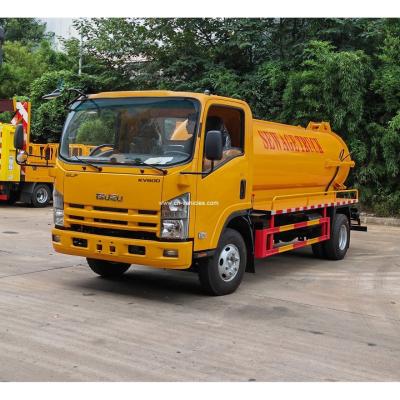China ISUZU 130HP 10cbm mobile sewage suction vehicle vacuum tank slurries sludges sewer sewage suction truck for sale