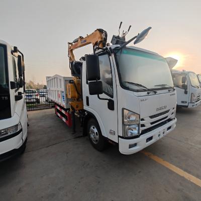 China ISUZU Kv600 Lorry Mini Truck Mounted Crane Lqs78A Telescopic Knuckle Boom Crane for sale