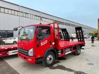 China FAW Flatbed Heavy Duty Flatbed Low Bed Excavator Transport Truck for sale