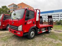 China FAW Flatbed Heavy Duty Flatbed Low Bed Excavator Transport Truck for sale