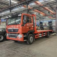China HOWO 4X2 6 tyre Flatbed Cargo Crane Truck With Winch Ramp For Heavy Machinery Transport Flatbed Crane Truck for sale