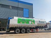China 3 Axles Transport Bulk Powder Truck Transport Grain Animal Feed Tank Truck Trailer for sale