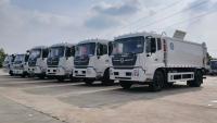 China Dongfeng Hanging Bucket Side Self Load Rubbish Waste Garbage Truck For Street Garbage Collection for sale