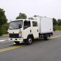 China HOWO Double Cabin Refrigerator Refrigerated Van Box Transport Food Cooling Cargo Truck With Tailgate for sale