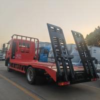 China HOWO Flatbed Excavator Mixer Transport Heavy Engineering Equipment Machinery Truck With Climbing Ladder for sale