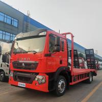 China HOWO Flatbed Excavator Mixer Transport Heavy Engineering Equipment Machinery Truck With Climbing Ladder for sale