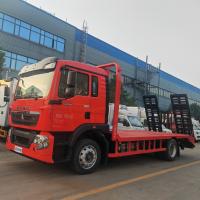 China HOWO Flatbed Excavator Mixer Transport Heavy Engineering Equipment Machinery Truck With Climbing Ladder for sale