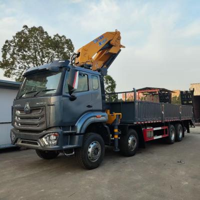 China Howo Truck Mounted 16ton Articulated Knuckle Boom Loader Crane Truck for sale