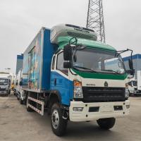 China Howo 4*4 Box Truck Van Small Refrigerated Live Fish Transport Camion Refrigerado Truck for sale
