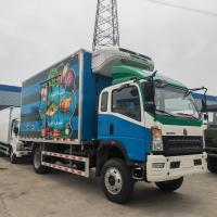 China Howo 4*4 Box Truck Van Small Refrigerated Live Fish Transport Camion Refrigerado Truck for sale