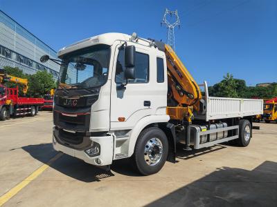 China JAC 4x2 Heavy Duty Cargo Truck with XCMG Knuckle Boom Crane Export to Panama Colon Free Zone for sale