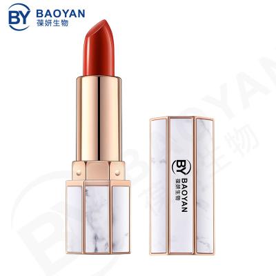 China Gold Bar Edge Marble Creamy Matte Lipstick Long Lasting Nourishing for sale