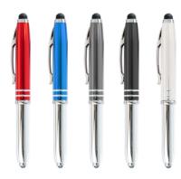 China Supply of LED light pens, touch aluminum tube light pens,  school metal pen with aluminum poles Advertising pen for sale