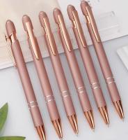 China Metal press pen, aluminum rod, touch screen ballpoint pen company gift pen with custom logo exhibition pen for sale