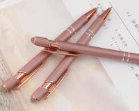China Metal press pen, aluminum rod, touch screen ballpoint pen company gift pen with custom logo exhibition pen for sale