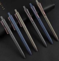 China Signature Pen Business Professional Pen High end Metal Pen with Clip Press type Advertising Pen V-shaped Ball Pen for sale