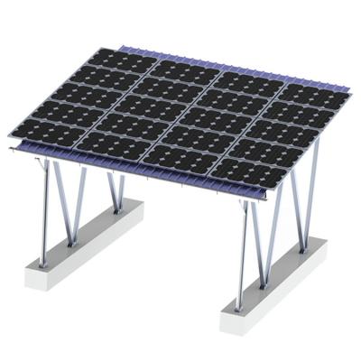 China Ground Residential Solar Carport Kit Steel Brackets Concrete Block Foundation for sale