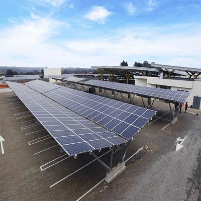 China Modular Q345B Frame Solar Power Car Parking Shed for sale