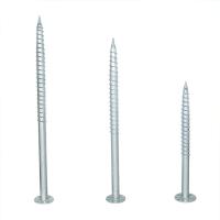 China Ground Silver Screw Piles Q235 Galvanized Steel 76MM Helical Earth for Solar Ground Mounting Systems for sale