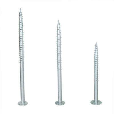China Ground Silver Screw Piles Q235 Galvanized Steel 76MM Helical Earth for Solar Ground Mounting Systems for sale