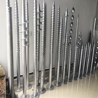 China Thickness 2.75mm 3mm 3.5mm Open Field Ground Screw Piles Pole Anchors Wind 60m/S Solar Mounting Component for sale