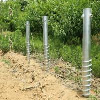 China Thickness 2.75mm 3mm 3.5mm Open Field Ground Screw Piles Pole Anchors Wind 60m/S Solar Mounting Component for sale