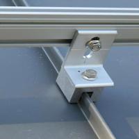 China Anodizing Metal Roof Solar Panel Clamps Standing Seam Tin For Frameless PV Module Mounting Structures for sale
