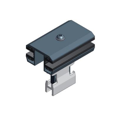 China 35/40/45/50mm Aluminum 6063-T5 Metal Roof Solar Panel Clamps For Frameless PV Module Mounting Structures for sale