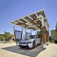 China 10-60° Galvanized Steel PV Solar Carport Mounting Systems for sale