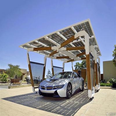 China 10-60° Galvanized Steel PV Solar Carport Mounting Systems for sale