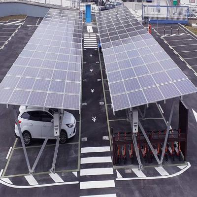 China 5deg 10deg 15deg Galvanized Residential Solar Carport Structures for sale