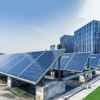 China 20deg Tilting Flat Concrete Roof Solar Rack Mounting System ISO14001 for sale