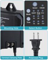 China 65W Outdoor Low Voltage Transformer With Timer And Photocell Sensor for sale