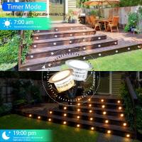 China Timer Mode 4H 8H 12H Time Turn Off Recessed LED Deck Light Kits 3 Color Changing Features DC 12V Output Voltage Designed for Outdoor Deck and Pathway Lighting for sale