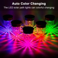 China 6Pack Color Changing Solar Pathway Lights with 1000mAh Li-ion Battery and IP65 Waterproof for Gardens and Walkways for sale