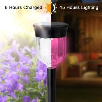 China 6Pack Color Changing Solar Pathway Lights with 1000mAh Li-ion Battery and IP65 Waterproof for Gardens and Walkways for sale