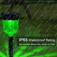 China 6Pack Color Changing Solar Pathway Lights with 1000mAh Li-ion Battery and IP65 Waterproof for Gardens and Walkways for sale